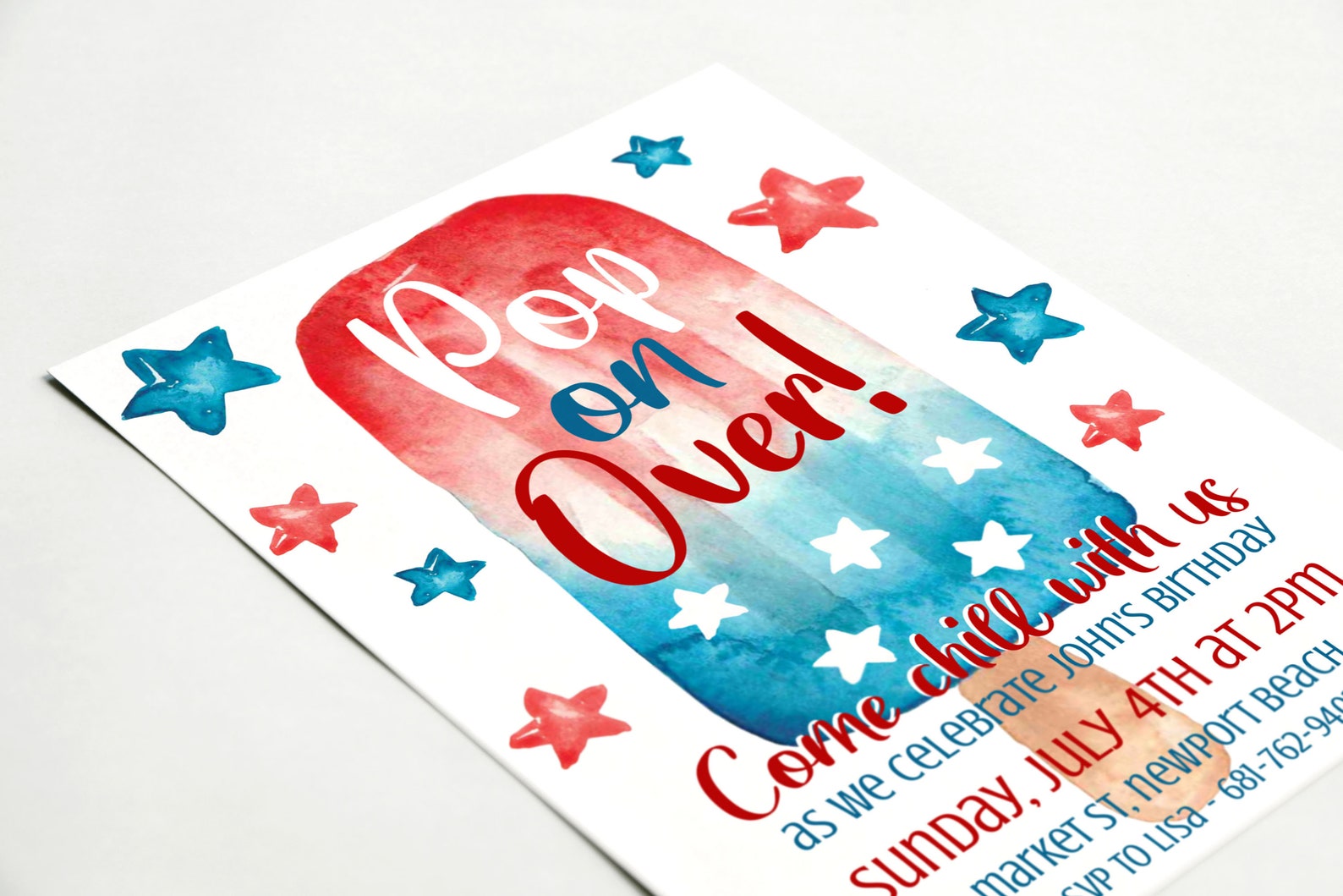 Patriotic Birthday Invitation | 4th of July Invitation | Fourth of July ...