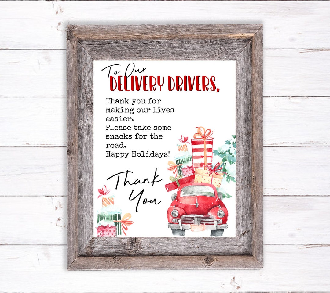Delivery Driver Sign Essential Worker Thank You Snack Basket - Etsy