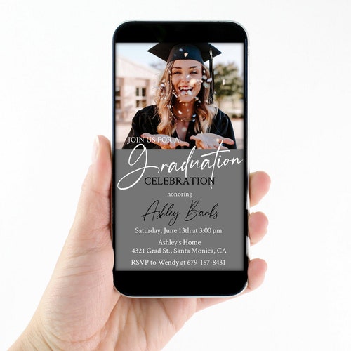Digital Graduation Party Invitation DIY Electronic Grad - Etsy