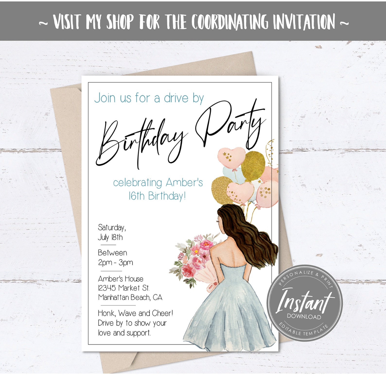 Party Favor Tag Drive by Birthday Girl Quarantine Birthday | Etsy