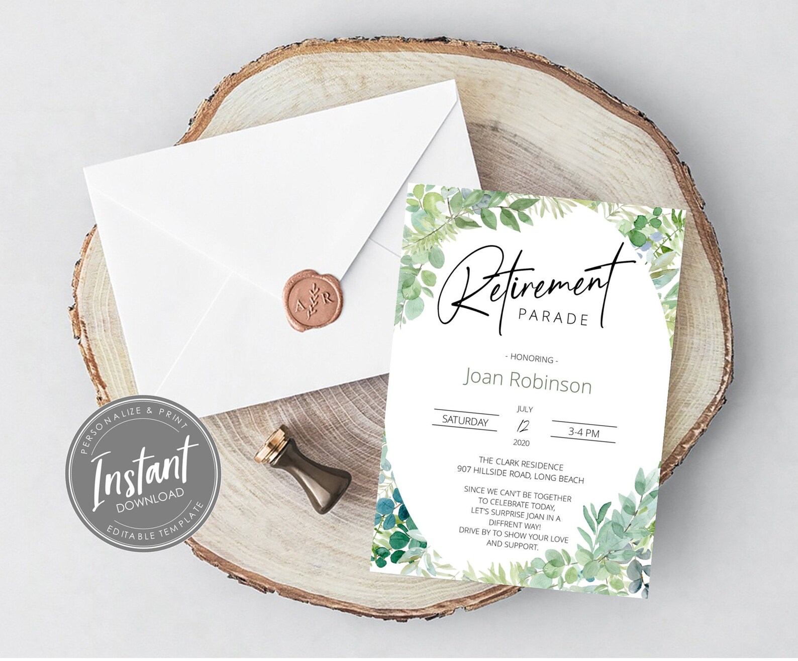 Editable Drive by Retirement Invitation, Drive Thru Car Parade Invite ...