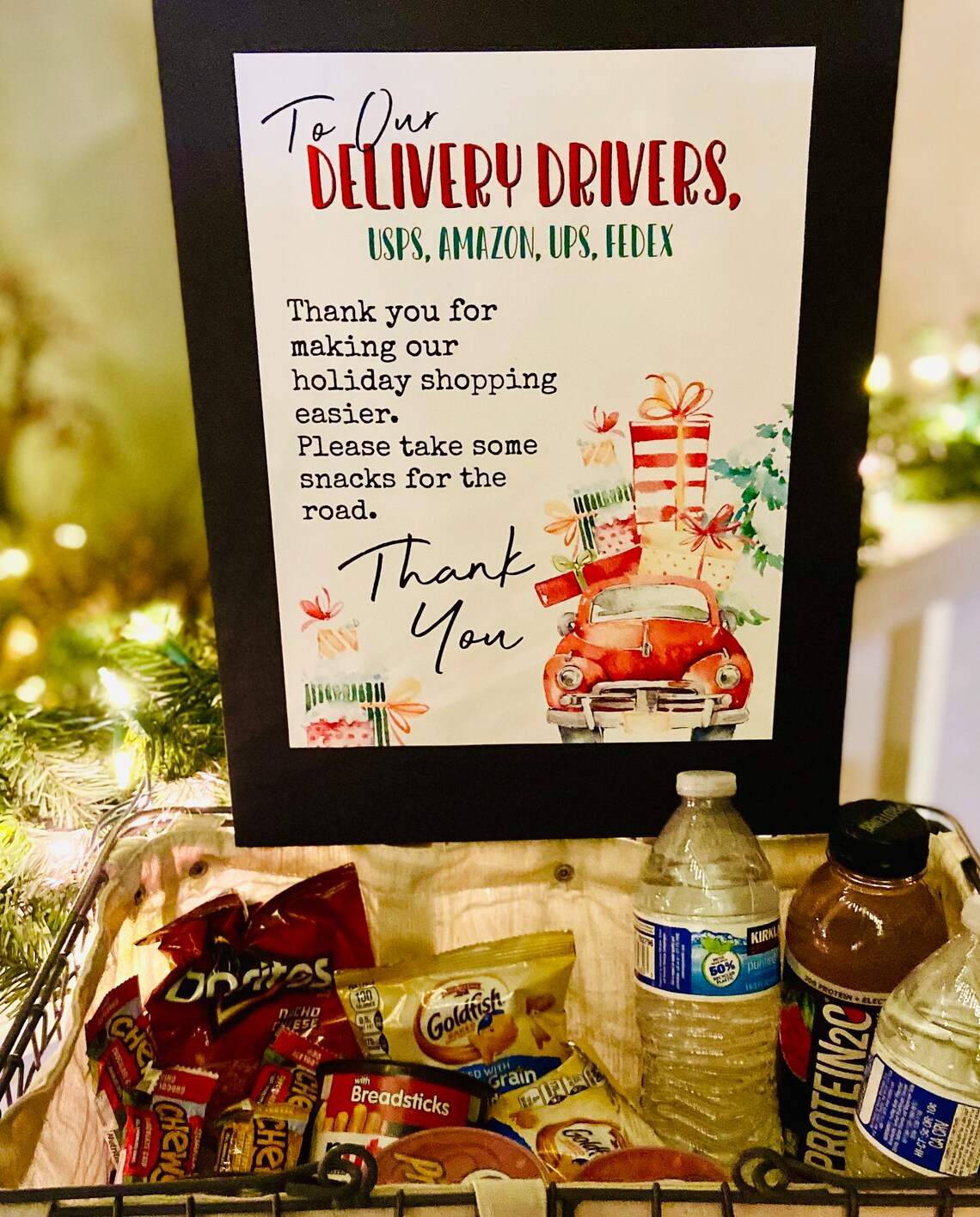 Delivery Driver Sign Essential Worker Thank You Snack Basket - Etsy