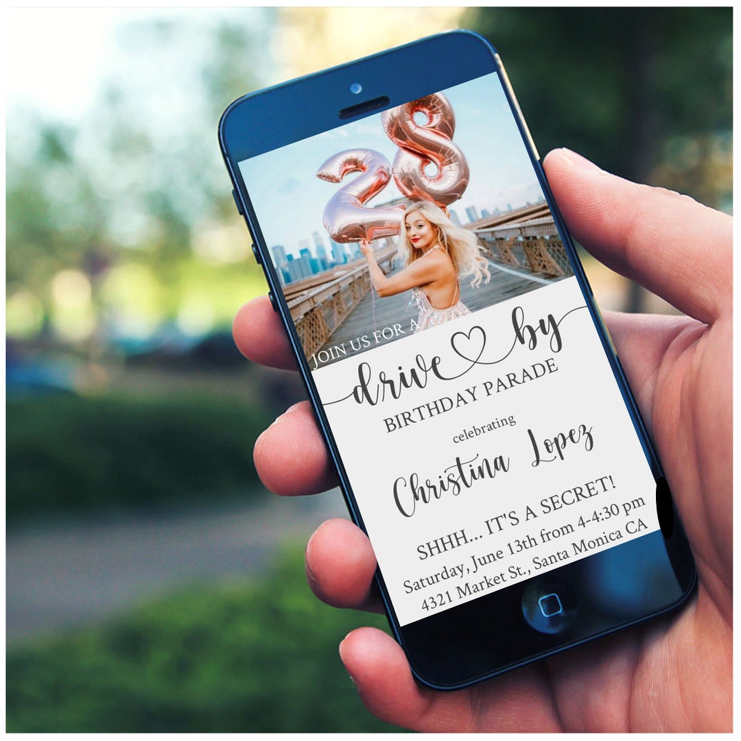 Drive by Birthday Parade Invitation, Editable Digital Invite, Party ...