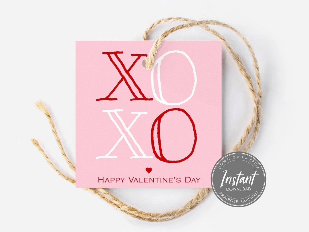XOXO Valentine Tag | Valentine Party Tags | Valentine's Day Printable ...