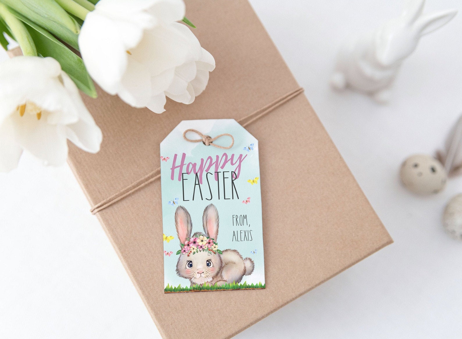 Easter Gift Tag Template, Printable Easter Basket Favor Tags, Cute ...