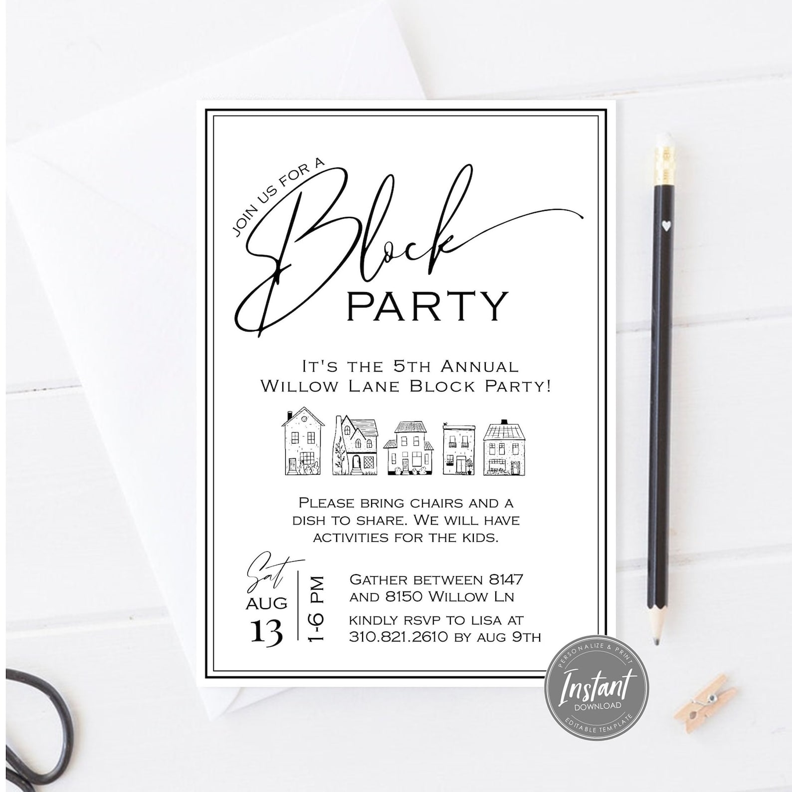 Block Party Invitation Template Editable Block Party Flyer - Etsy