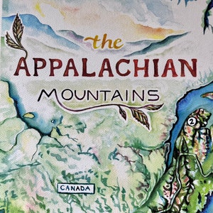 Appalachian Mountains - Watercolor Illustrated Map Print - Etsy