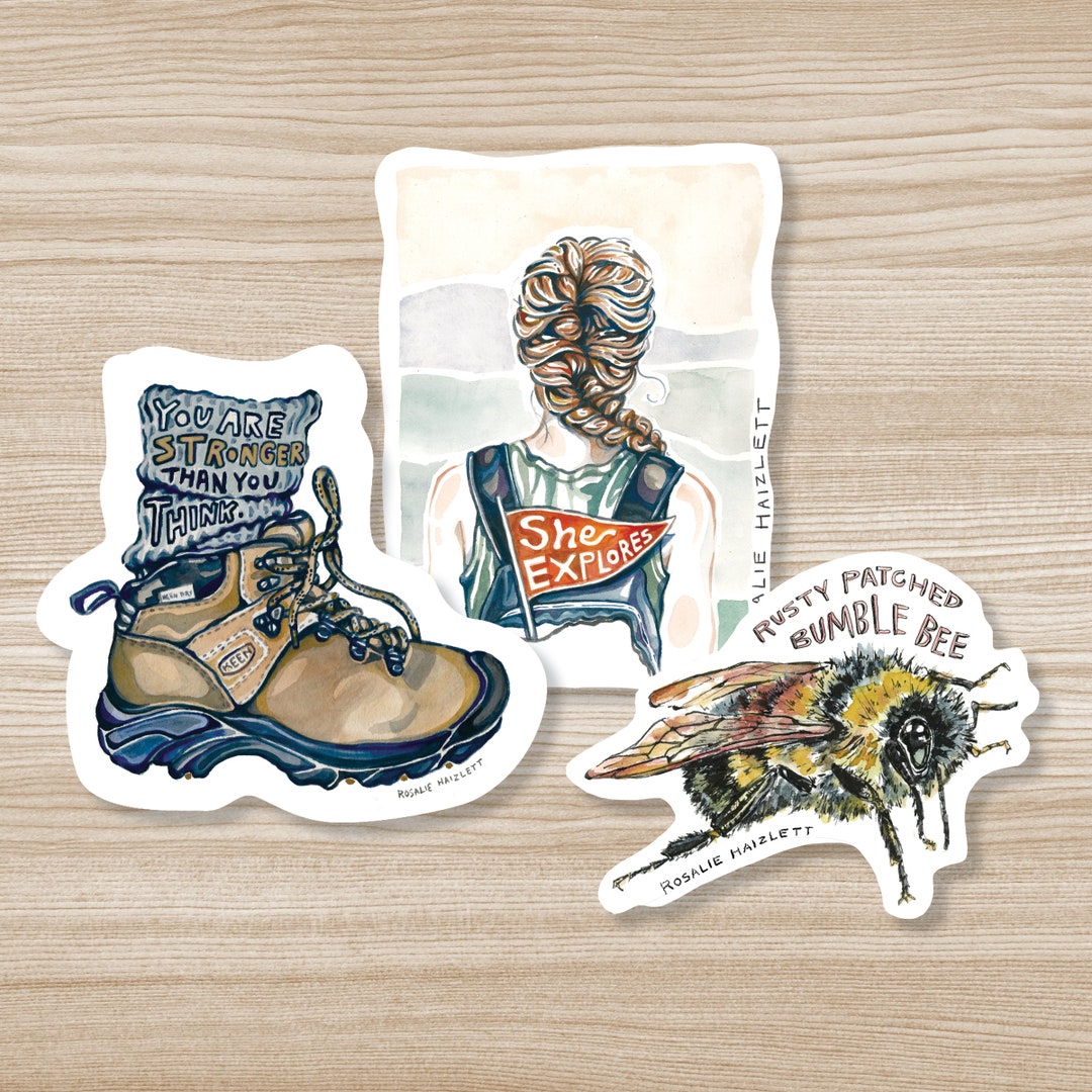 Hiker Chick Waterproof Sticker Pack - Etsy