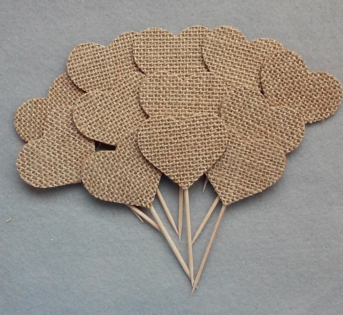 Burlap Fabric Wedding Toothpicks Rustic Wedding Bridal - Etsy