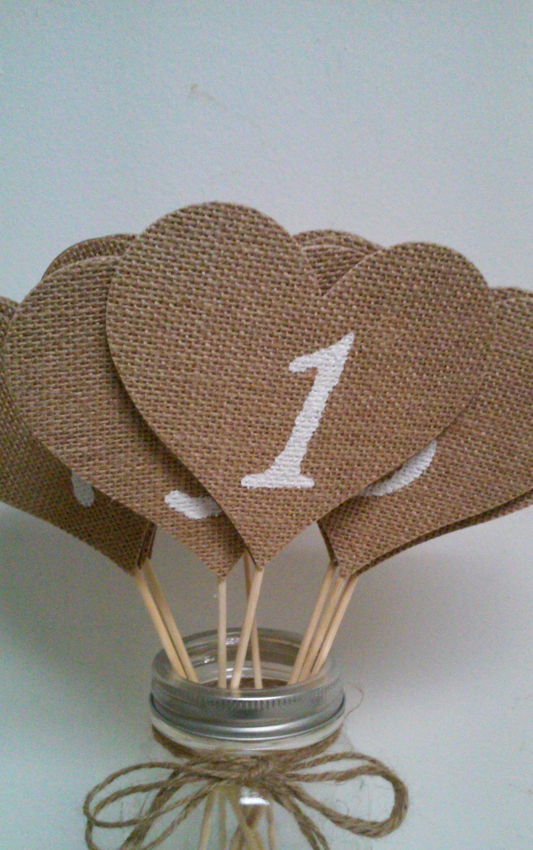 Burlap Hearts Table Numbers, Rustic Wedding Table Numbers, Baby Shower ...