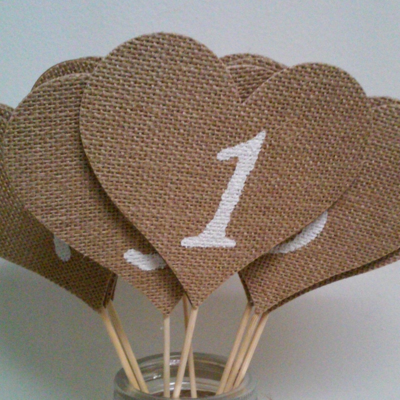 Burlap Table Numbers - Etsy