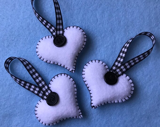 Handmade Felt Hearts Christmas Tree Toppers Valentines - Etsy