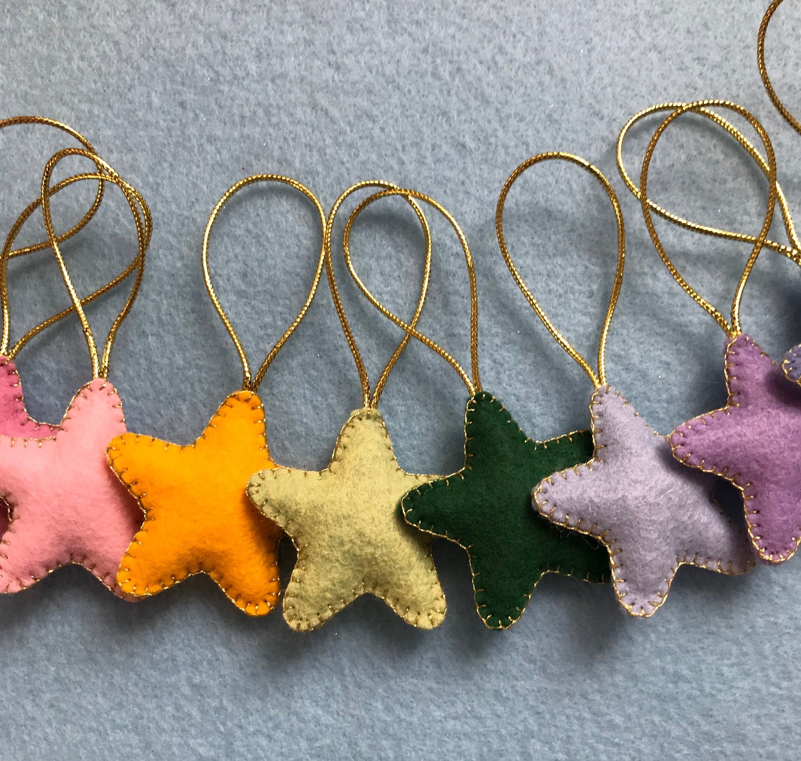 Handmade Wool Felt Stars, Christmas Tree Ornaments, Tiny Stars, Wedding ...