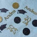 Personalized Graduation Table Confetti, Back and Gold Glitter ...