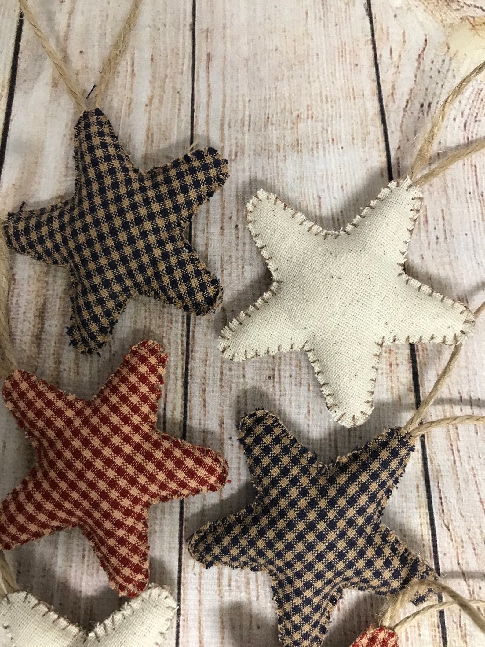 Handmade Homespun Fabric Stars Rustic Fabric Stars Christmas - Etsy