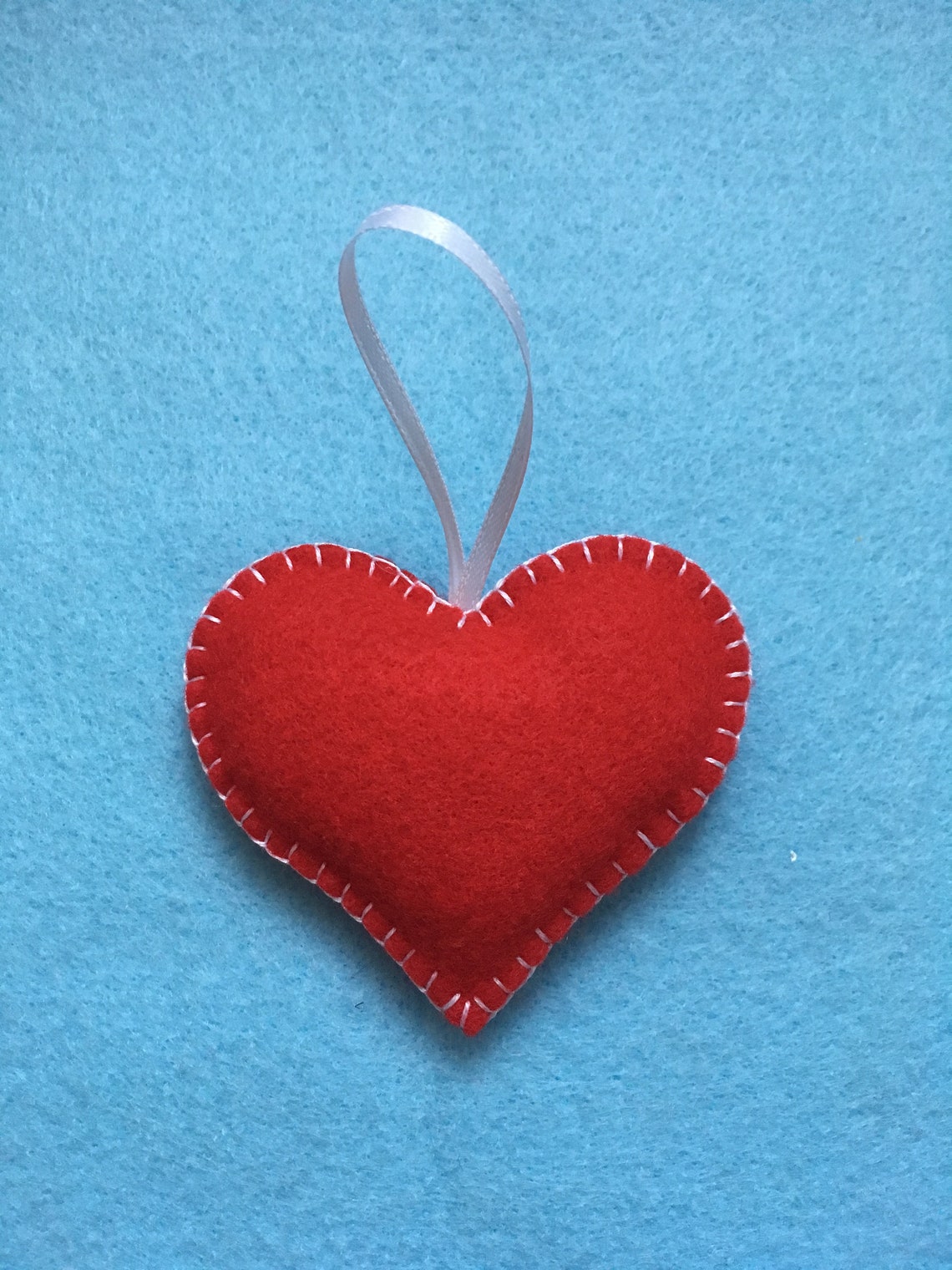 Handmade Red Felt Hearts Set of 6 Valentines Hearts | Etsy