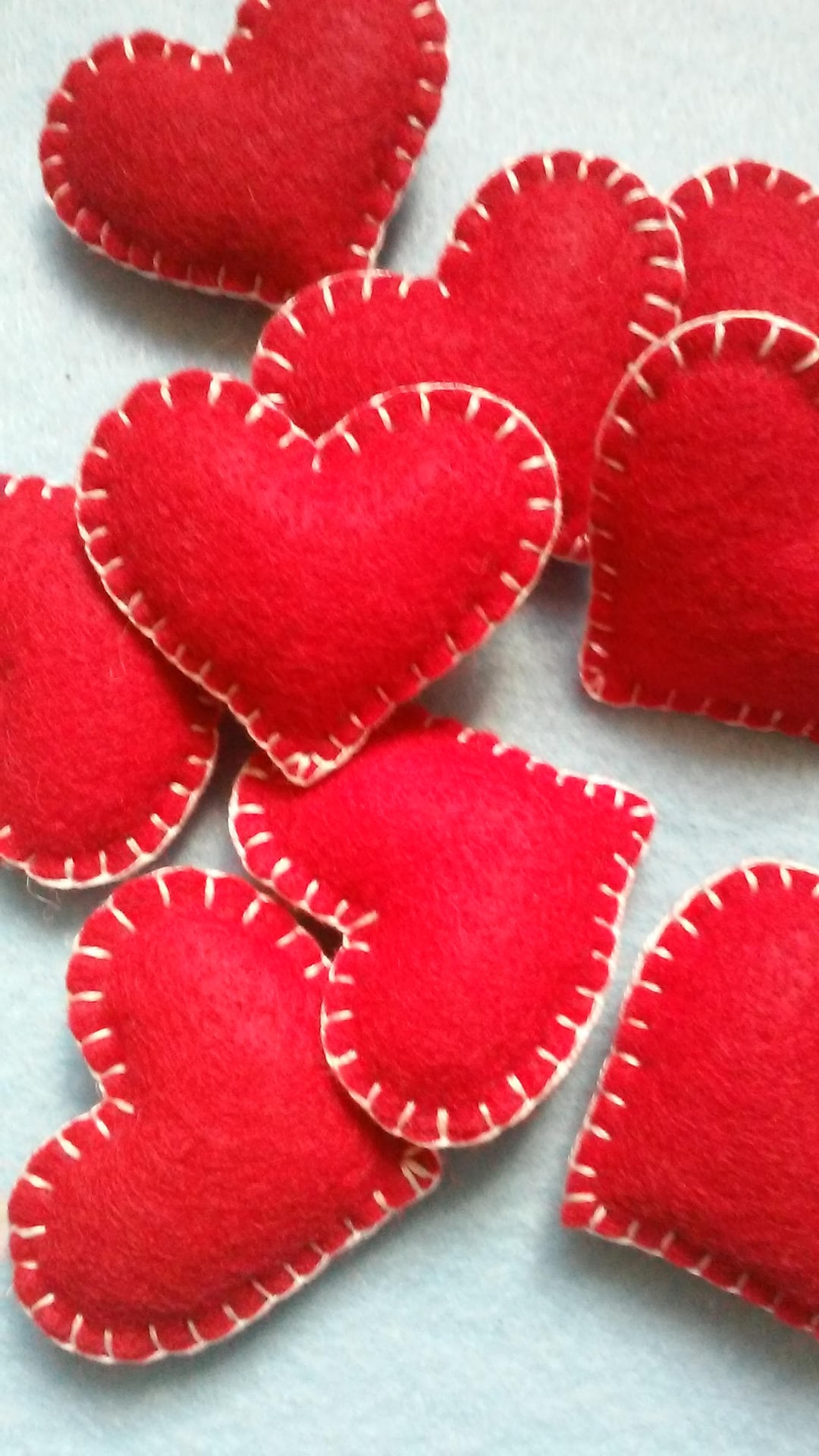 Valentine's Red Felt Hearts, Christmas Bowl Fillers, Red Felt Hearts ...