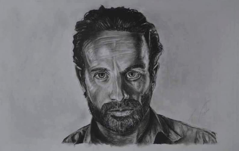 Walking Dead Print de Rick Grimes Pencil Drawing 11x14 - Etsy France