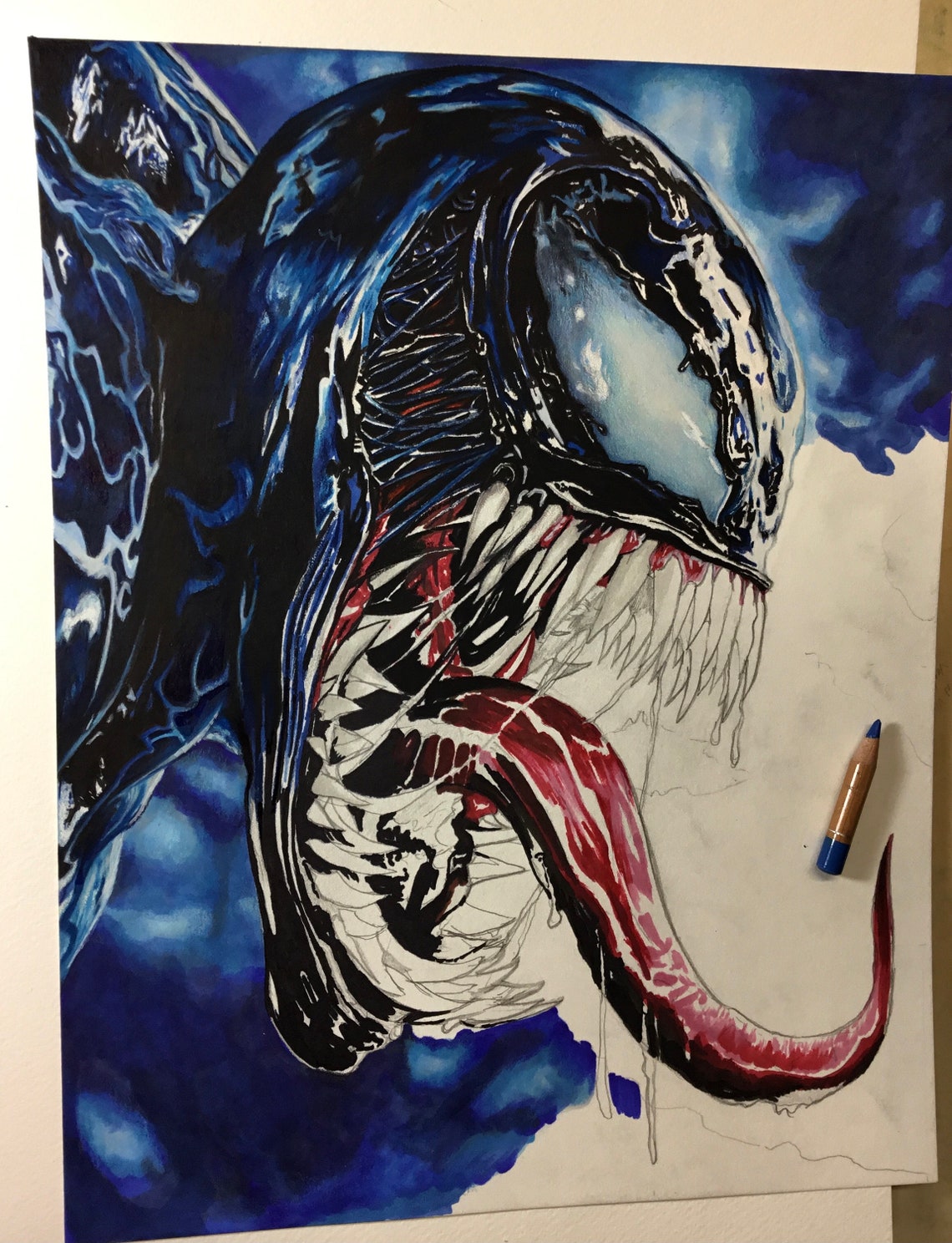 NEW Venom Blue Skyline Drawing - Etsy