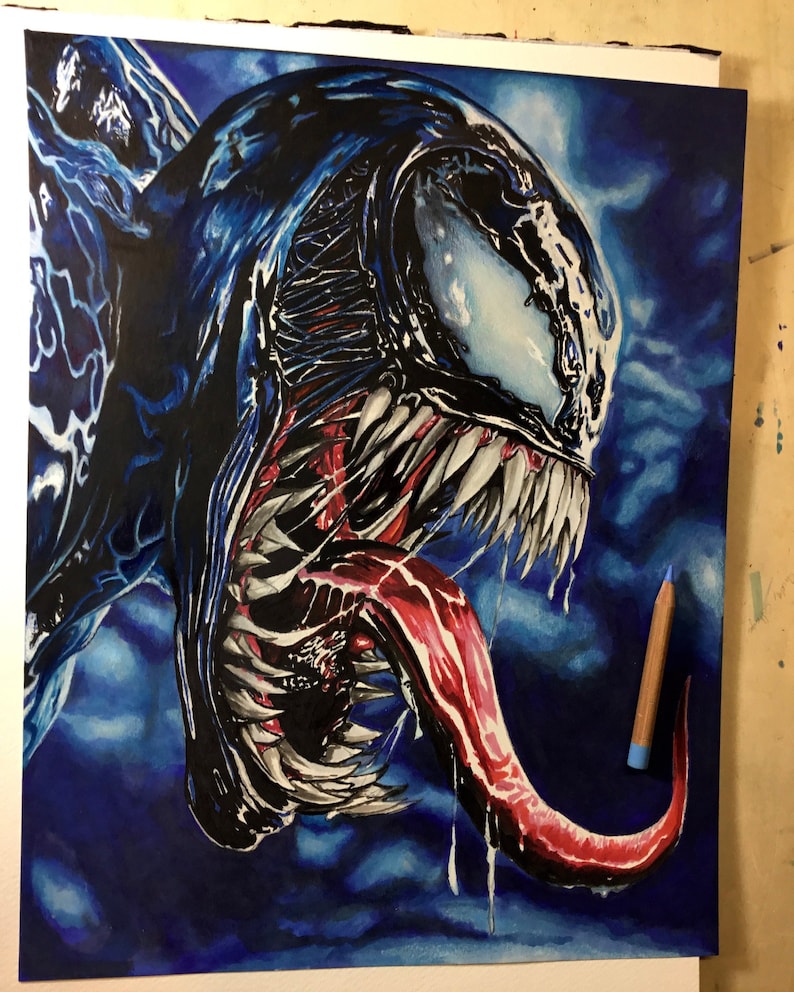 NEW Venom Blue Skyline Drawing | Etsy
