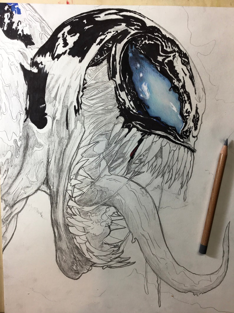 NEW Venom Blue Skyline Drawing - Etsy