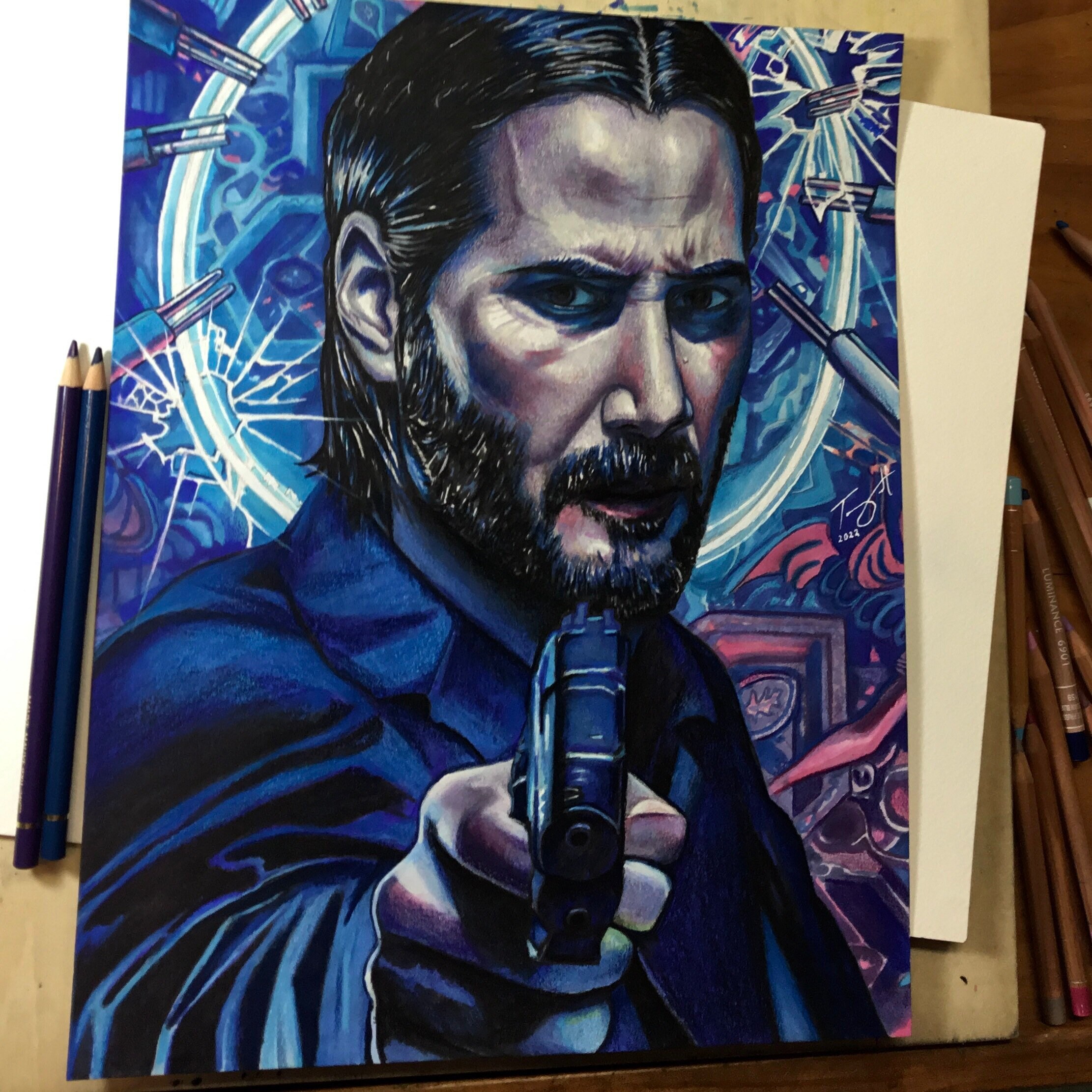 John Wick Drawing - Etsy