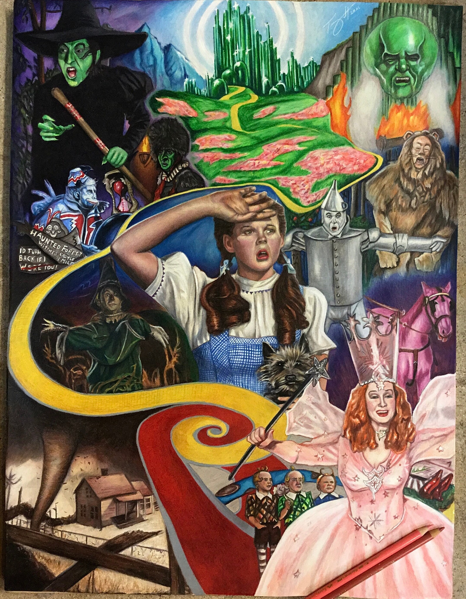 NEW Wizard of Oz Collage Drawing | Etsy