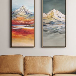 Canvas Art Print Home Colorful Wall Artwork Mountain Mountains Acrylic ...