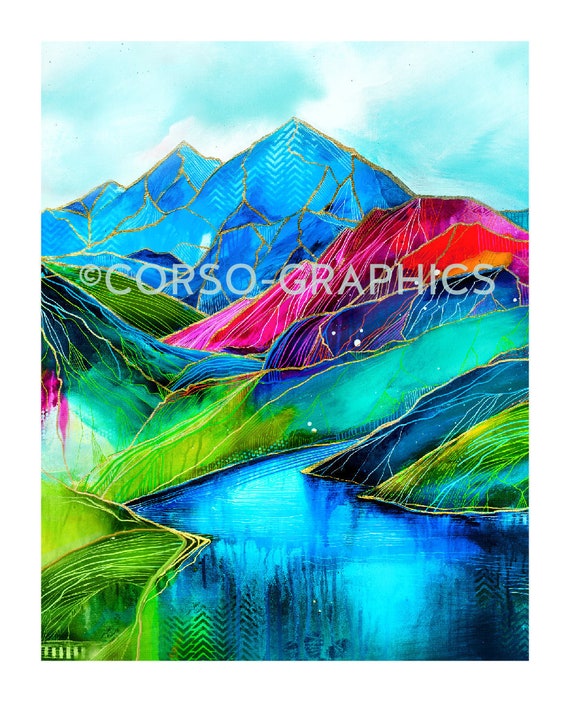 Alaska Mountain Ridge Wall Mural Metal art can be Customized Wall Décor ...