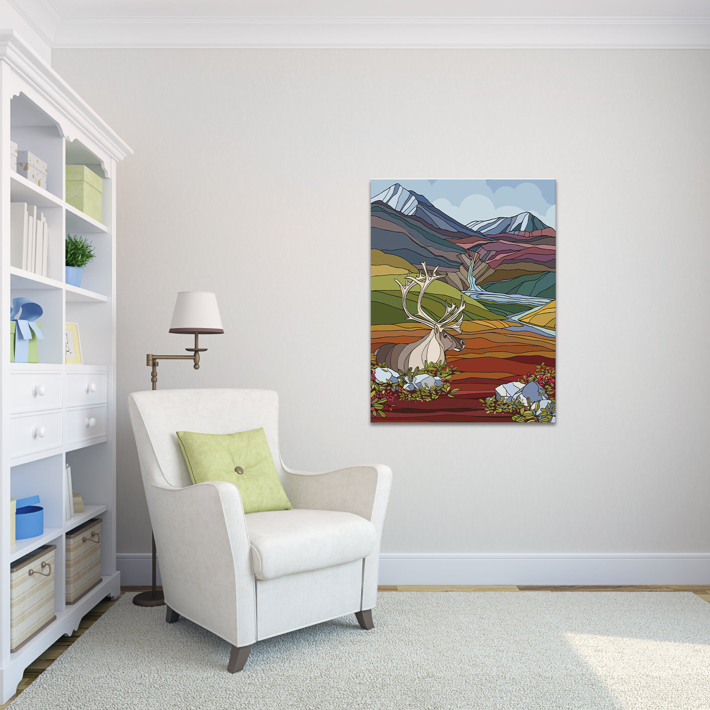 Canvas Art Print Arctic Tundra Mountain Colorful Wall Artwork Alaska ...