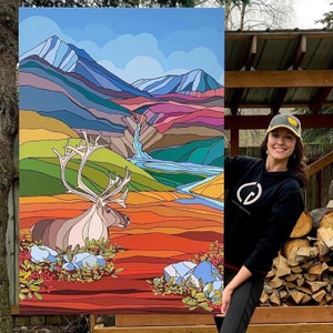 Canvas Art Print Arctic Tundra Mountain Colorful Wall Artwork Alaska ...