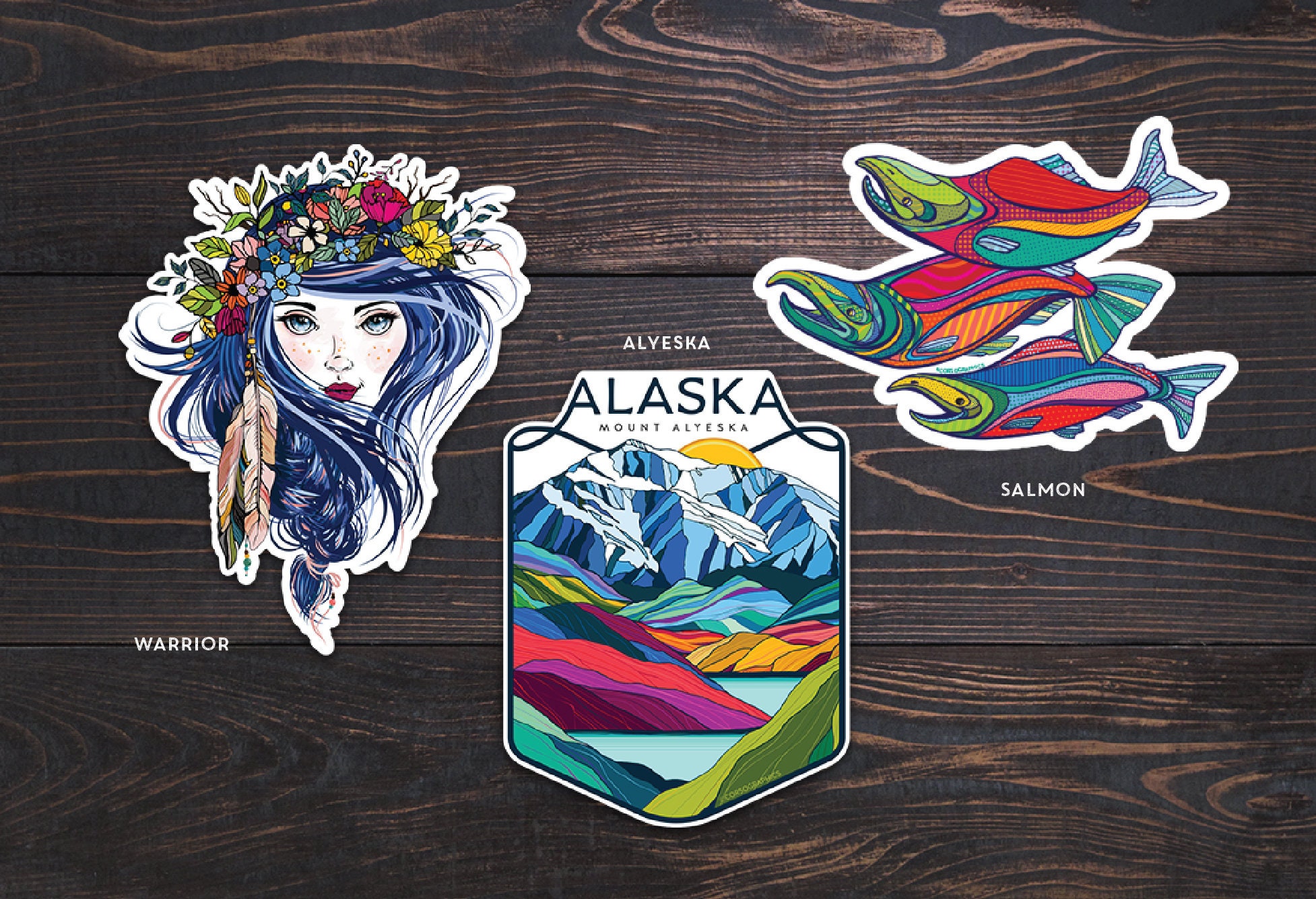 PICK YOUR PACK of 5 Stickers Alaska nature stickers decal for | Etsy