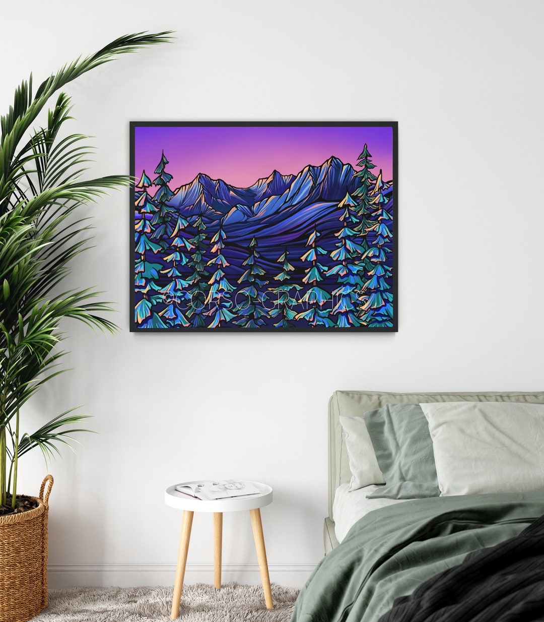 Canvas Art Print Blue Ridge Mountain Colorful Wall Artwork Alaska ...