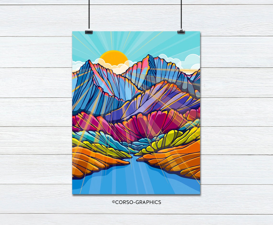 Rise up Alaskan Wall Art Decor With Bright Color the Jewel - Etsy