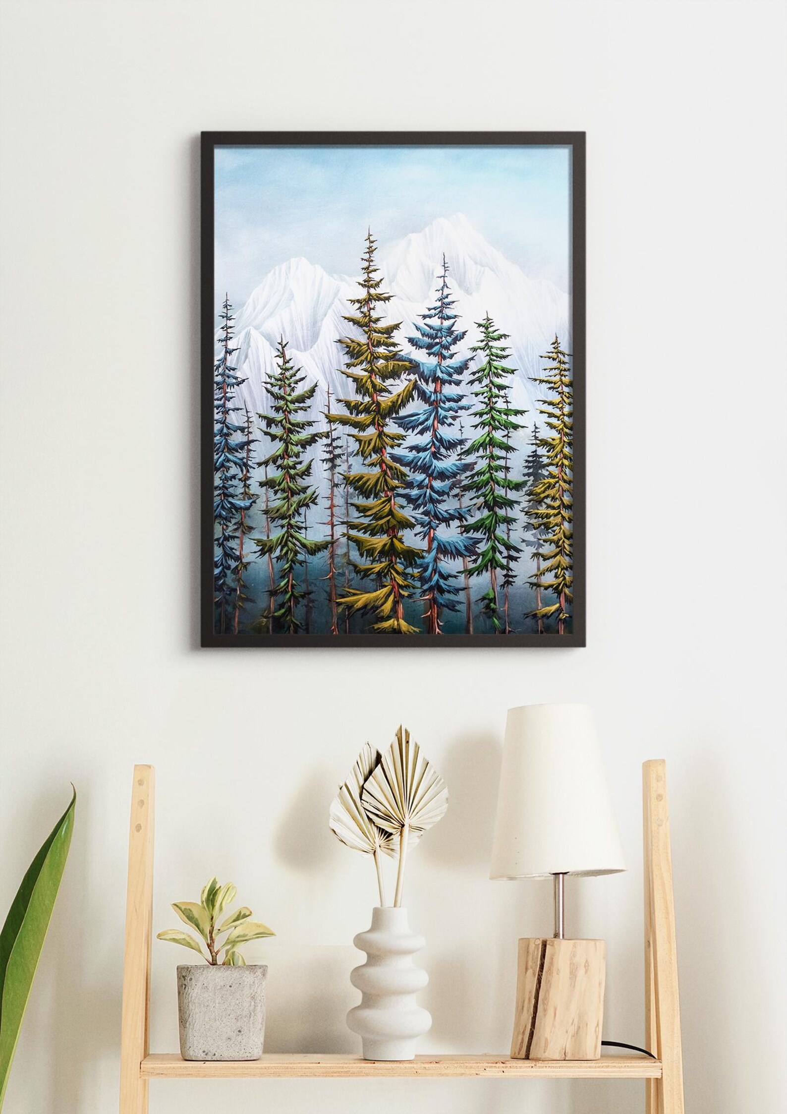 Canvas Art Print Misty Mountains Colorful Wall Artwork Alaskan Artist ...