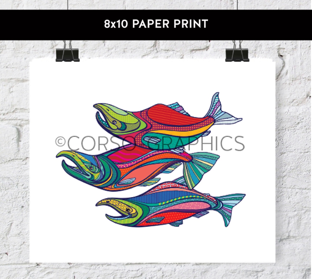 8x10 Art Print on Paper King Salmon Wall Art Alaska Mountain Art ...