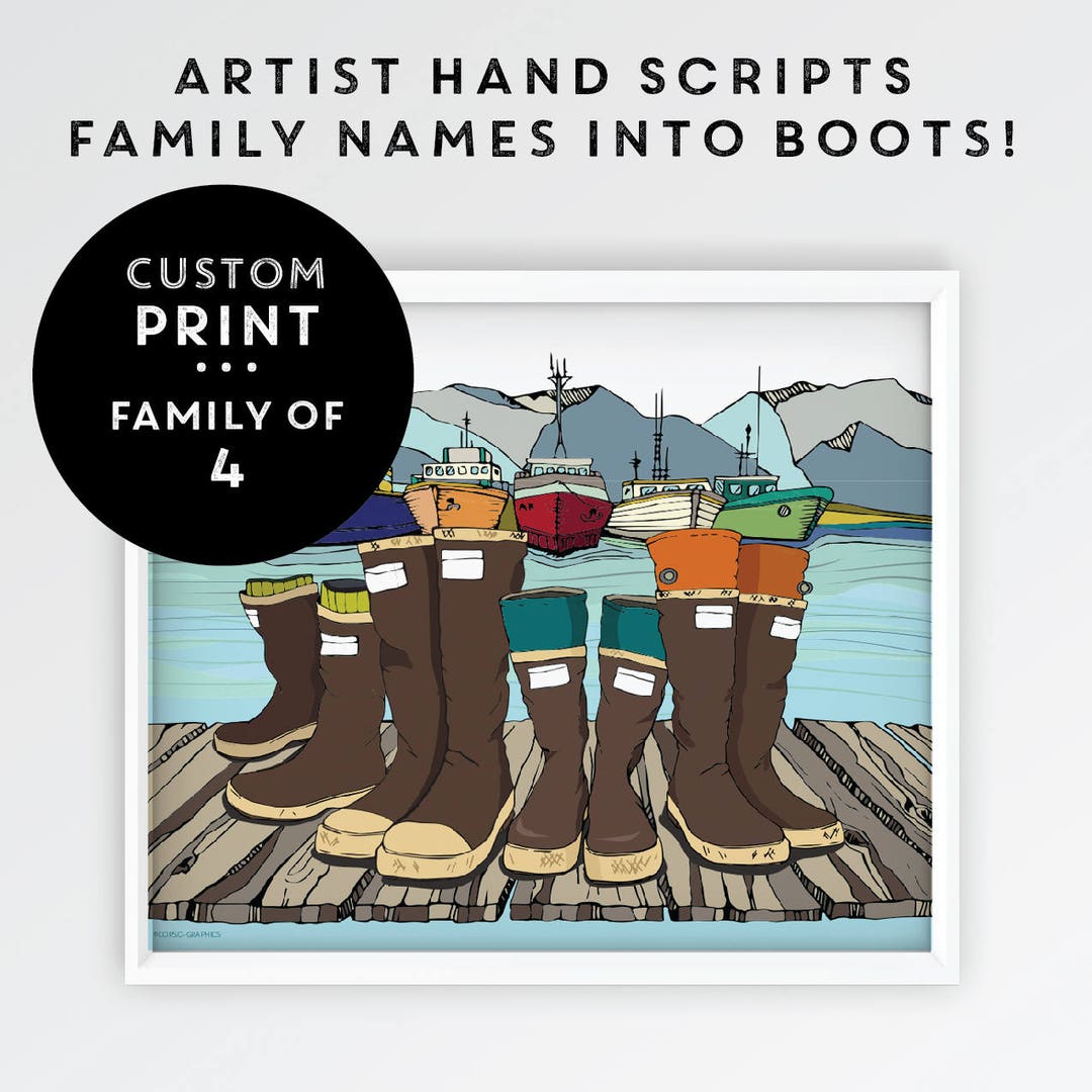 Custom Alaska Art Print, Family of 4, Personalized Names (11x14) - Etsy