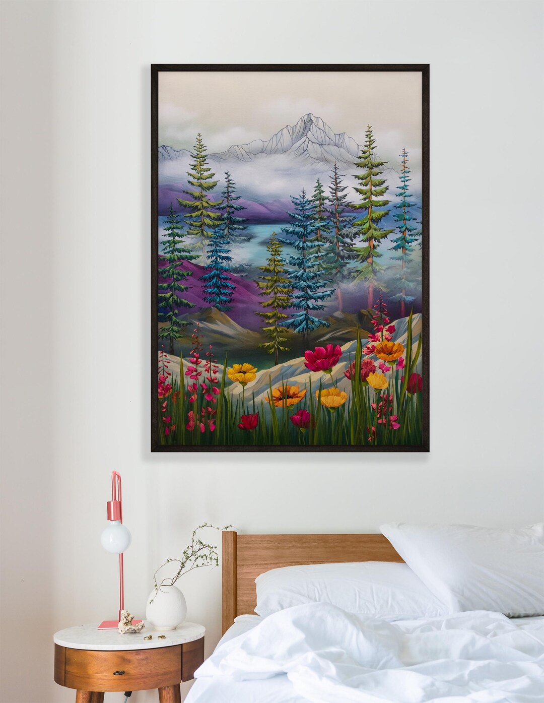 Canvas Art Print the Beauty Within Fireweed Mountain Colorful Wall ...