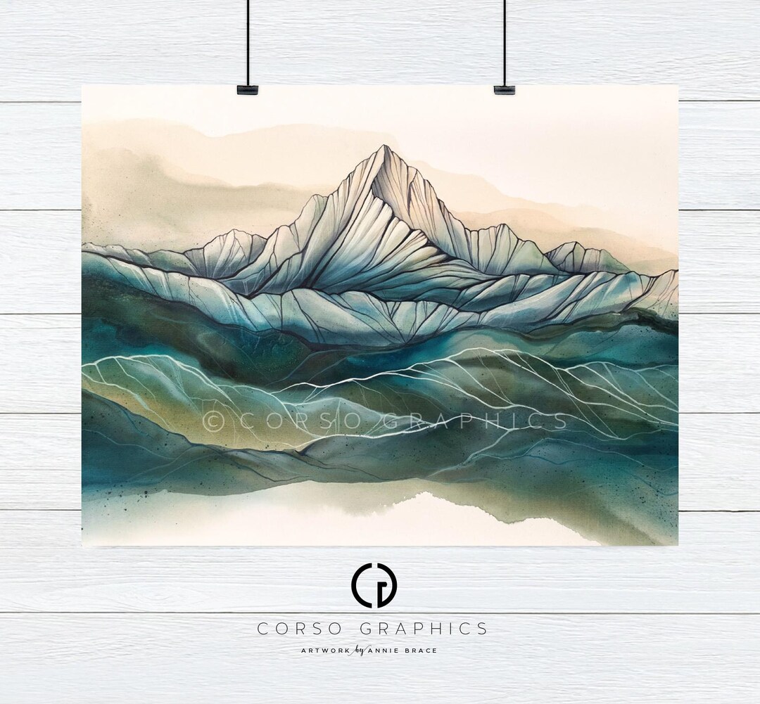 Emerald Hills Paper Print Wall Artwork Art Mountains Alaska Corso ...