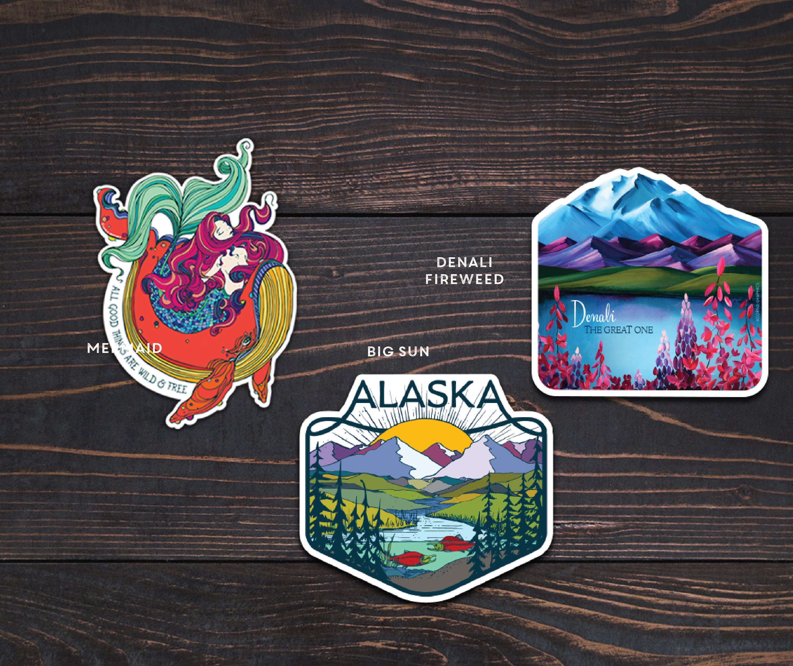 PICK YOUR PACK of 5 Stickers Alaska nature stickers decal for | Etsy