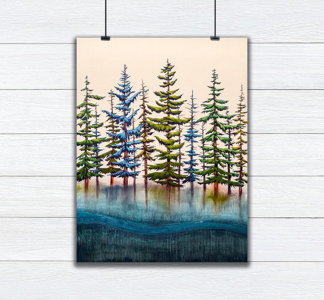 8x10 Paper Print Wall Artwork Spruce Forest Art Mountains Alaska Corso ...