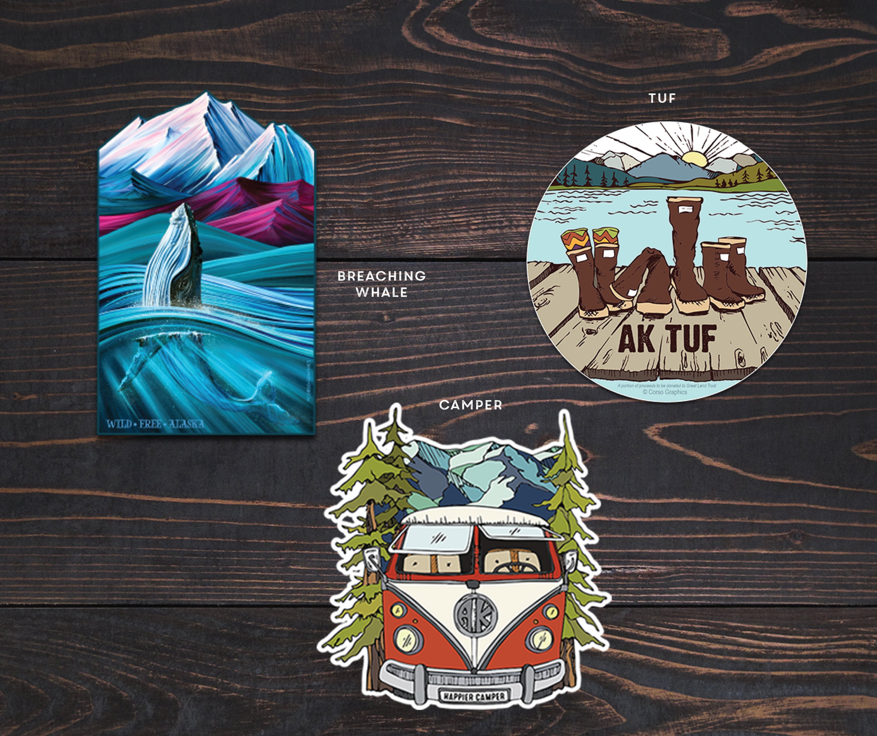 PICK YOUR PACK of 5 Stickers Alaska nature stickers decal for | Etsy