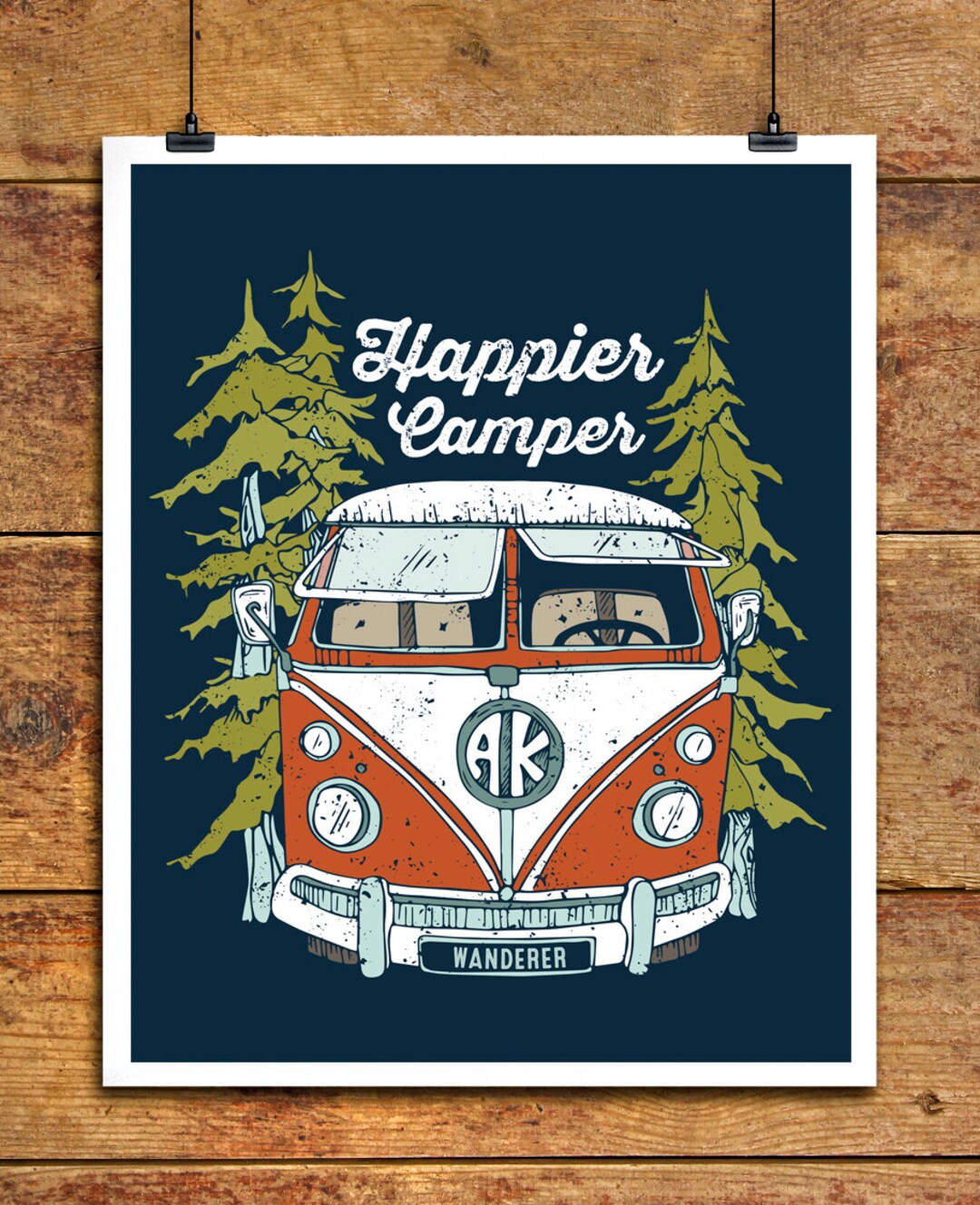 Happier Camper 8x10 Paper Print - Etsy