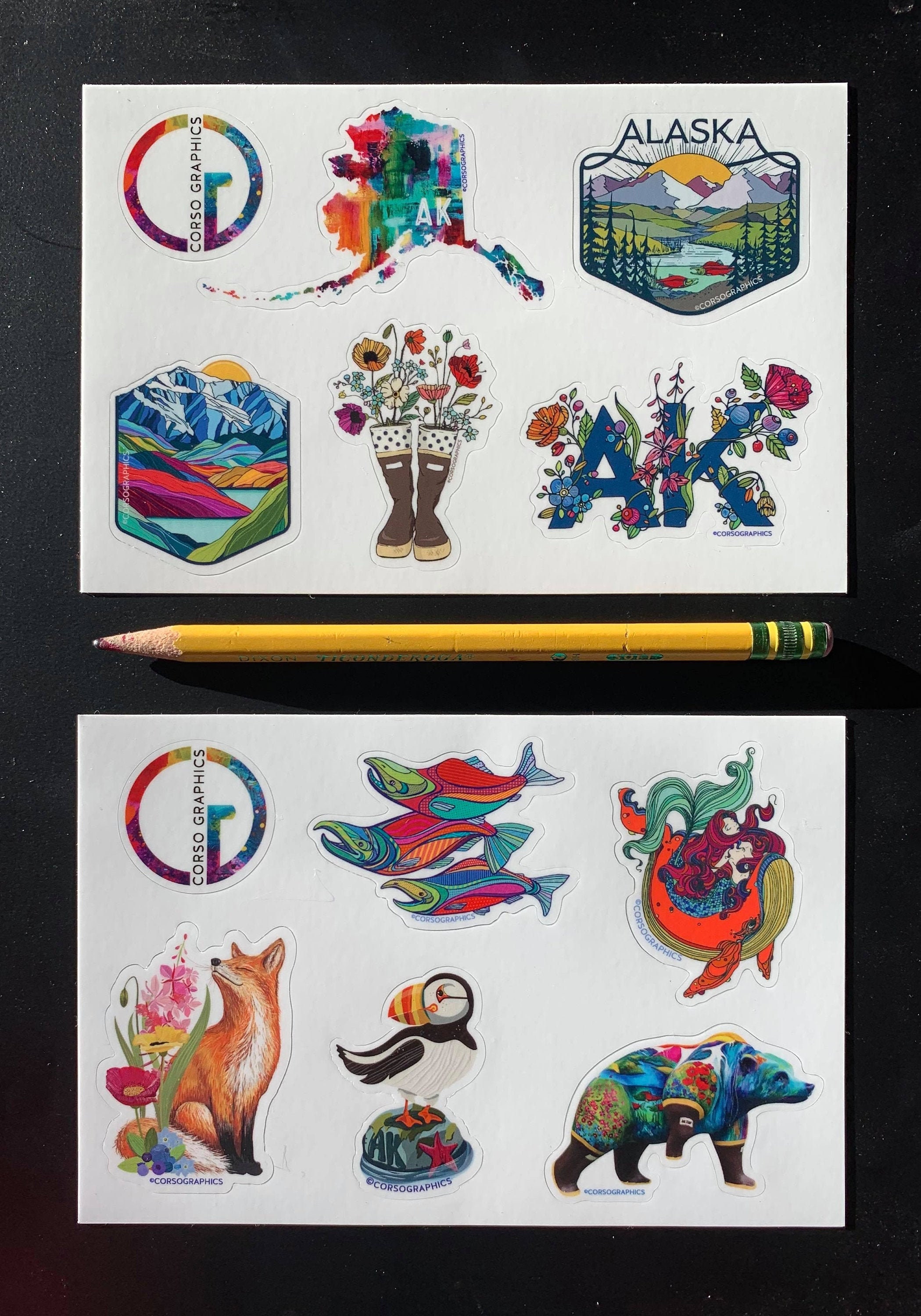 2 PACK Mini STICKER SHEETS Alaska Nature Stickers Decal Water | Etsy