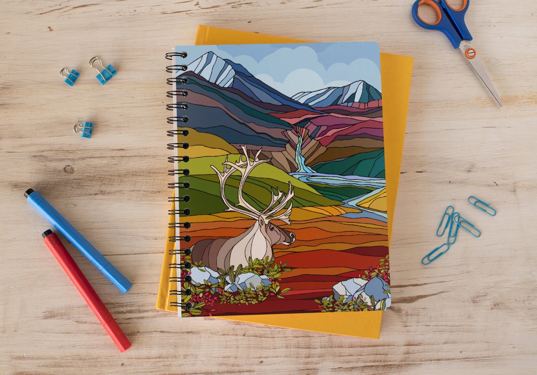 Spiral Notebook of 'arctic Tundra' Design on 8.5x5.5 - Etsy