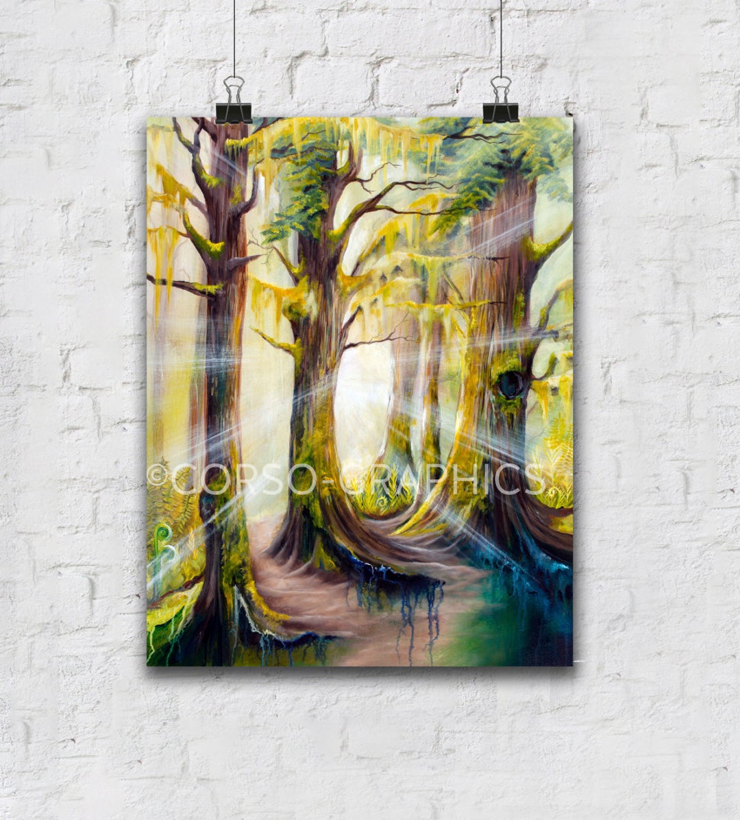Winner Creek Forest Sunshine Trees Spruce Girdwood Wilderness Artwork ...