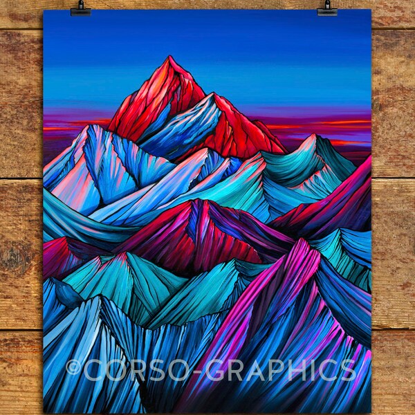 Alpenglow Painting - Etsy
