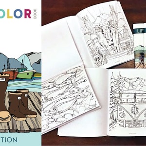 Adult Coloring Book Color Book Alaska Art Detailed Illustration ...