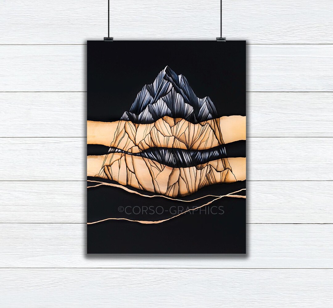 8x10 Paper Print Wall Artwork Shred Art Mountains Alaska Corso Graphics ...