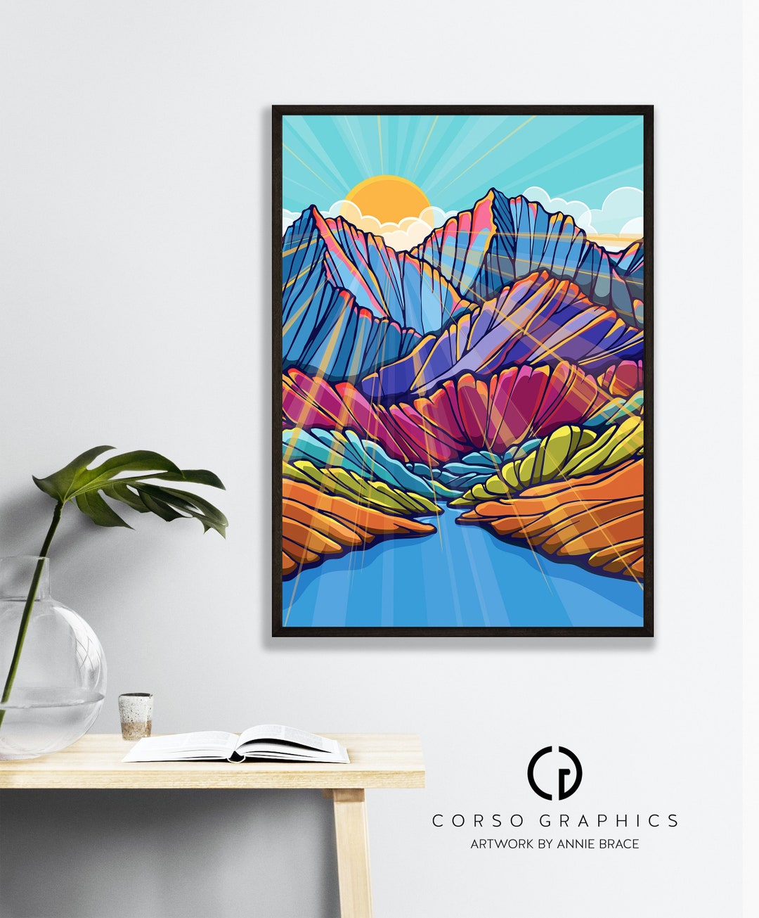 Canvas Art Print Rise up Mountains Colorful Wall Artwork Alaska Design ...